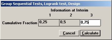 StudySize - Software for Sample Size Calculation and Power Analysis. Example of group sequential ...